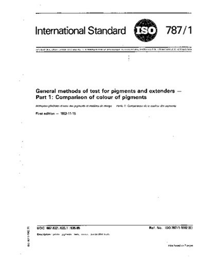 ISO 787-1:1982, General methods of test for pigments and extenders ...