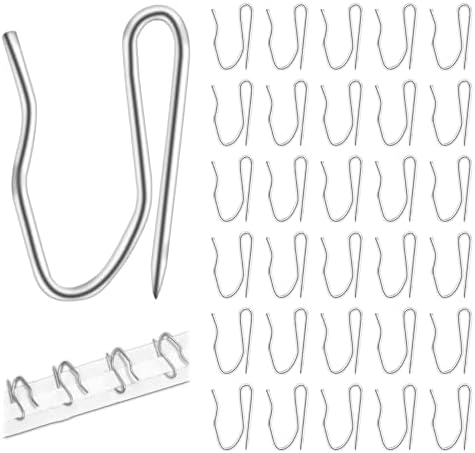 Heavy Duty Zinc Metal Drapery Pin Hooks (50 Pack) for Pencil Pleat ...