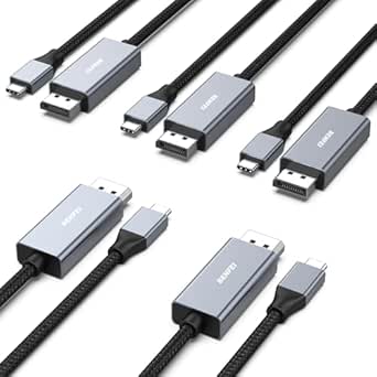 BENFEI 5 Pack USB-C to DisplayPort 6 Feet Cable(4K@60Hz 2K@144Hz), USB ...