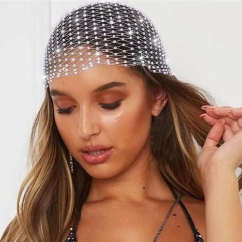 Amazon.com: Yuxung 2 Pcs Rhinestone Head Scarf Glitter Durag Headpiece ...