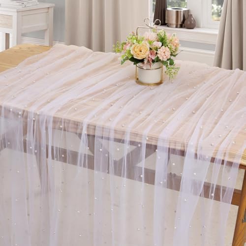 Amazon.com: Juan's Moment Pearl Decor Wedding Table Cloths for ...