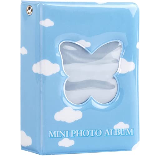 RUNRAYAY 3 Inch Photocard Album Kpop Mini Photo Binder, Blue Butterfly ...