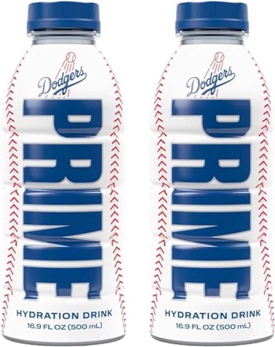 Prime Sports Drink EXCLUSIVE Dodgers - Two Bottles of 16.9Fl oz ...
