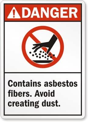 Danger (ANSI): Contains Asbestos Fibers Avoid Creating Dust (with ...