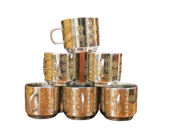 Buy Pack of 6 Stainless Steel Tea Cup Set | Steel Cups | Coffee Cups ...