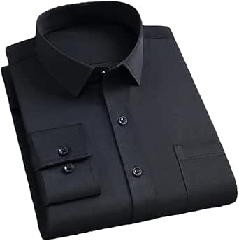 Amazon.com: Men's Classic Business Shirt Long Sleeve Casual Office ...