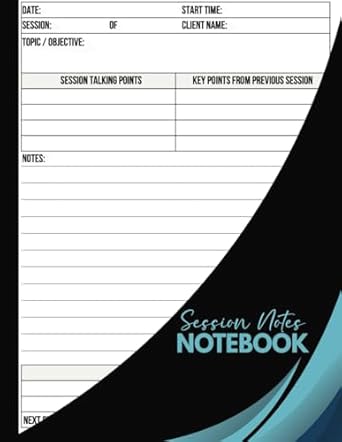 Session Notes Notebook: Session Notebook For Therapists and Social ...