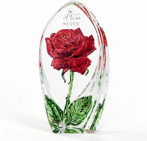 Amazon.com: QFkris for Women Grandma, Best Mom Ever Engraved Glass Rose ...