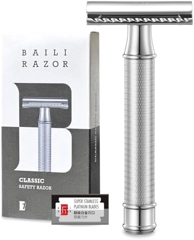 Amazon.com: BAILI Stainless Steel Safety Razor Double Edge Wet Shaving ...