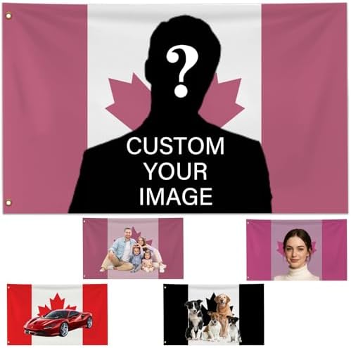 Custom Flag, Personalized Pink Canada Flag with Custom Photo, Drapeau ...