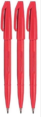 Amazon.com : Pentel Red Original Sign Pen S520 Fibre Tip Marker Pens ...