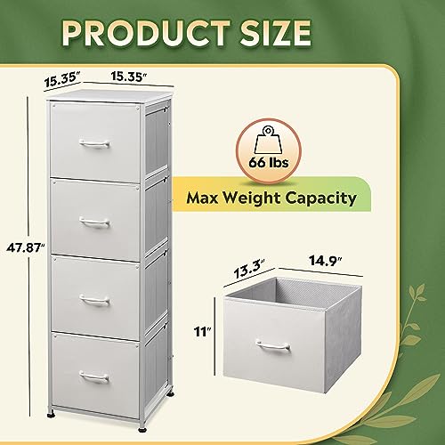 Snapklik.com : 4 Drawer File Cabinet, Fabric Storage Cabinet For Home ...