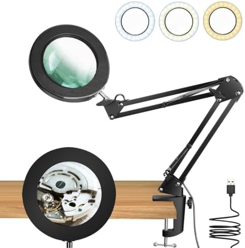 Desktop Magnifier Lamp with LED Light LED Magnifying Lamp Folding ...