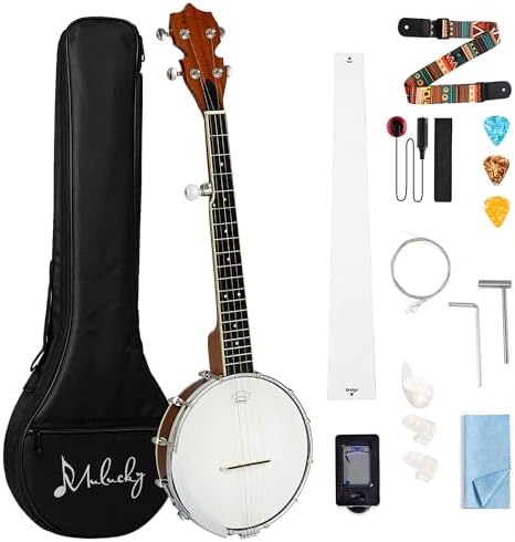 Amazon.com: 5 String Banjo Mini - Mulucky 26 Inch Travel Banjo Sapele ...