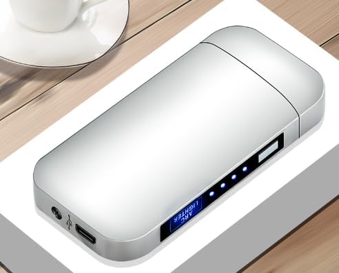 Amazon.co.jp: DEWEL 電子ライター usb充電 プラズマ アーク 防風 静音 屋外使用可 小型 充電式 防風 軽量 薄型 誕生日 父の日 男性プレゼント (シルバー ...
