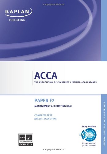 ACCA F2 Management Accounting Ma - Complete Text 2011: Kaplan Test Prep ...