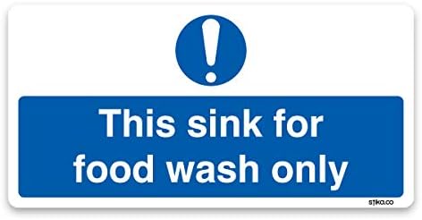 This sink for food wash only sign - 20x10cm - Self-adhesive vinyl ...