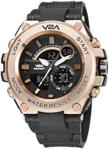 V2A Resin Chronograph Analogue and Digital Sports Watch for Men (Rose ...