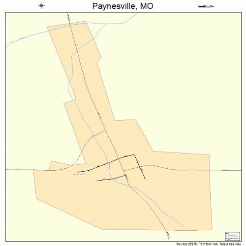Amazon.com : Large Street & Road Map of Paynesville, Missouri MO ...
