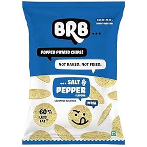BRB Salt & Pepper Flavour Popped Potato Chips, 48 Gram : Amazon.in ...