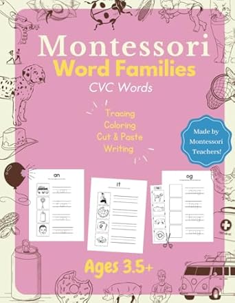 Montessori Language Workbook Word Families: CVC Words, Phonics, Reading ...