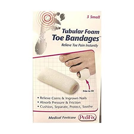 Amazon.com: Pedifix Tubular-Foam Toe Bandages -#P337-Small - Pack of 3 ...