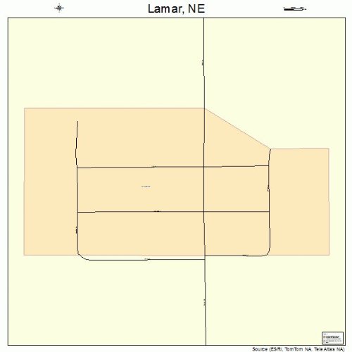 Large Street & Road Map of Lamar, Nebraska NE - Printed poster size ...