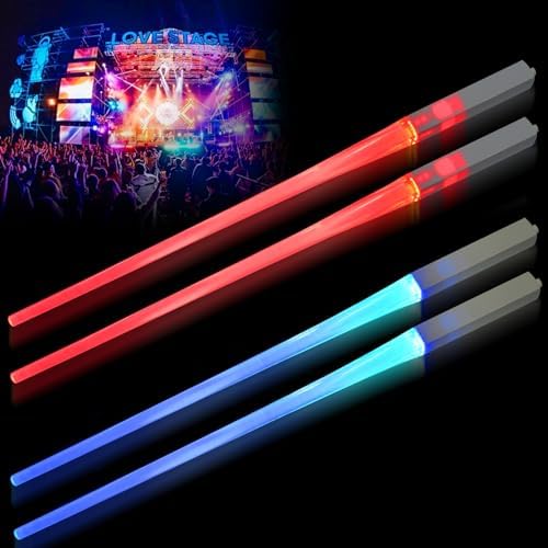 Qooloo Lightsaber Chopsticks Light Up,2Pairs Portable Removable Light ...