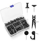 Amazon.com: GOOLADA Wooden Push Pins Clips 50pcs Black Push Pins for ...
