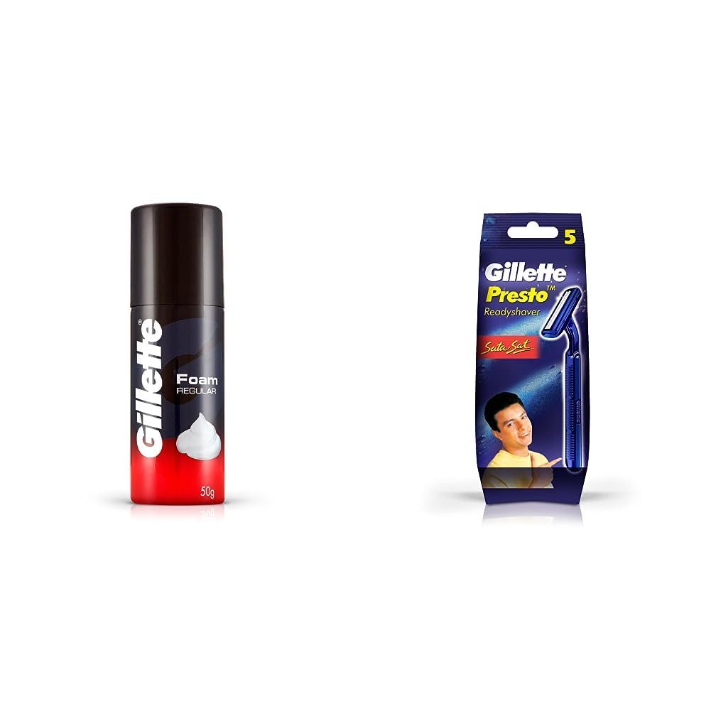 Gillette Classic Regular Pre Shave Foam - 50 g & Gillette Presto Manual ...