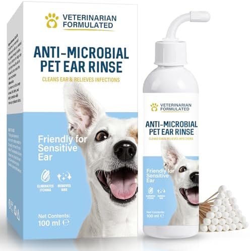 WERPOWER Dog-Ear-Cleaner-Dog-Ear-Drops for Infection Antibiotics, Cat Ear Cleaner with Cotton ...