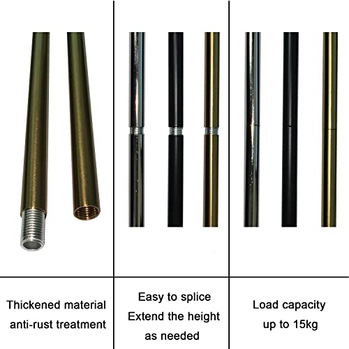 HALIGATE Polished Brass M10 Threaded Extension Rod for Pendant Light ...