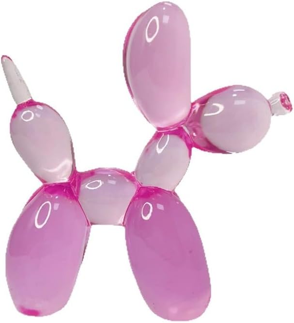 Amazon.com: KuaKe Pink Mini Clear Balloon Dog Statue, Exquisite Cute ...