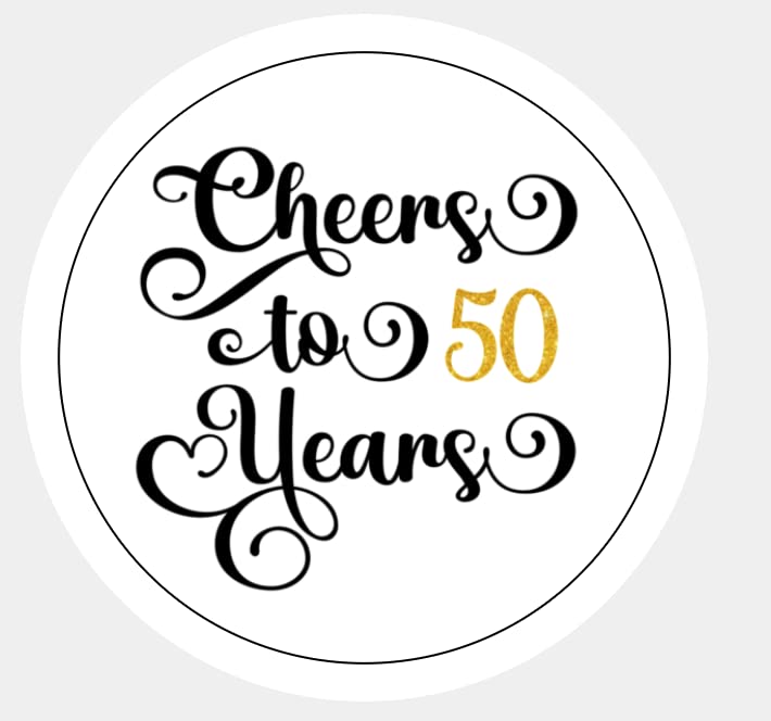 Amazon.com: Cheers To 50 Years Stickers, Gold Glitter Cheers To 50 ...