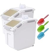 Amazon.com: 2 Pack Rice Container 25 lbs, 15KG Airtight Flour Storage ...