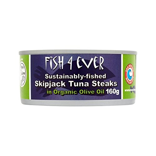 Amazon.com : Fish 4 Ever Skipjack Tuna Steaks in Olive Oil 160g - Pack ...