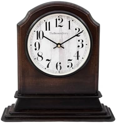 Seiko Decorative Rectangular Brown Wooden Analog Roman Figure Table ...