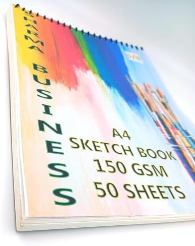 KRASHTIC A4 Sketch Book For Drawing, Watercolor And Sketching 140 GSM Thick Ivory Paper For Kids ...