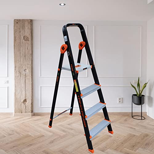 Prime Eco 4Steps (3+1) Foldable Aluminium Ladder with Serrated Steps ...