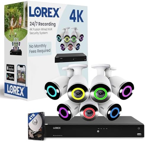 Amazon.com : Lorex 4K 12MP Outdoor Security Camera System with 6 IP ...