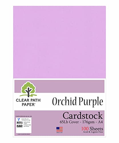 Orchid Purple Cardstock – A4-65Lb Cover / 176gsm – 100 Sheets – Clear ...