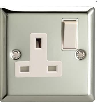 Varilight - 1 Gang 13 Amp Single Switched Socket Chrome - XC4W by ...