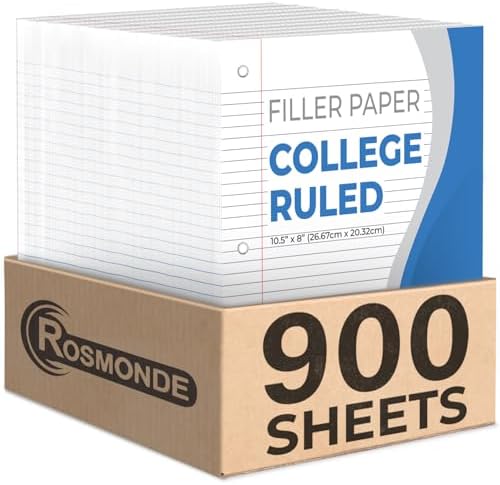 Amazon.com : Notebook Paper, College Ruled Loose Leaf Paper (12 Pack ...