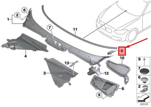 Amazon.co.jp: GTV INVESTMENTS 1 F20右エプロンカバー51717308092 7308092新品 : 車＆バイク