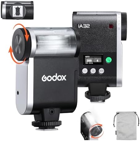 Amazon.com: Godox iA32 Mini Flash para Cámara 490 Full Power Flash 8 Niveles Flash Automático GN ...