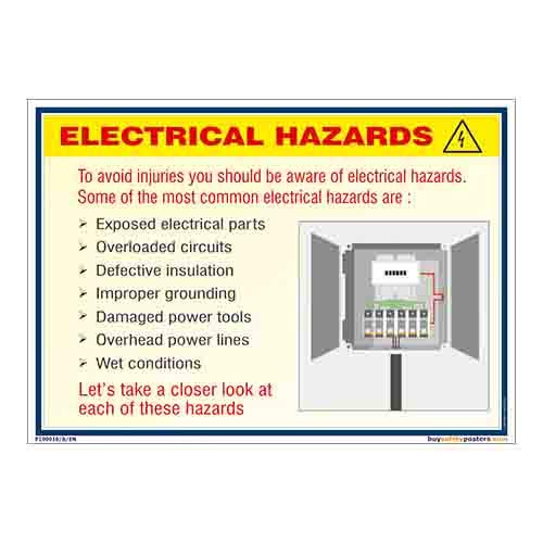 buysafetyposters.com - Electrical Hazard Poster In English PVC Sticker ...