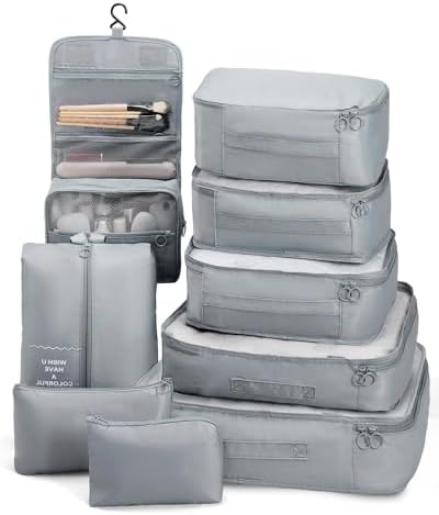 OrgaWise Packing Organiser Cube 9 Pcs Packing Divider Pouch Suitcase ...