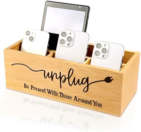 Amazon.com: Bamboo Wood Phone Box – Unplug from Phones, Tablets, and ...