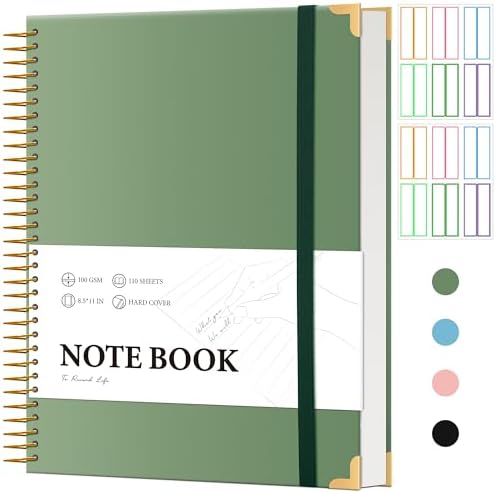 Amazon.com : Koogel Blue Spiral Notebook A4, Hardcover Notebook College ...