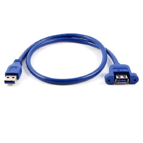 Blue Superspeed Panel Mount USB 3. 0 Type A Female to Male Cable Cord ...